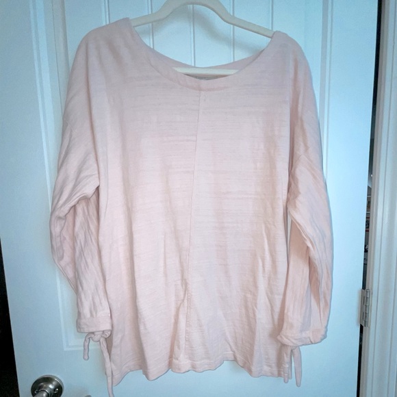 LOFT | Tops | Loft Heavy Cotton Top With Ties At Wrist Baby Pink L ...